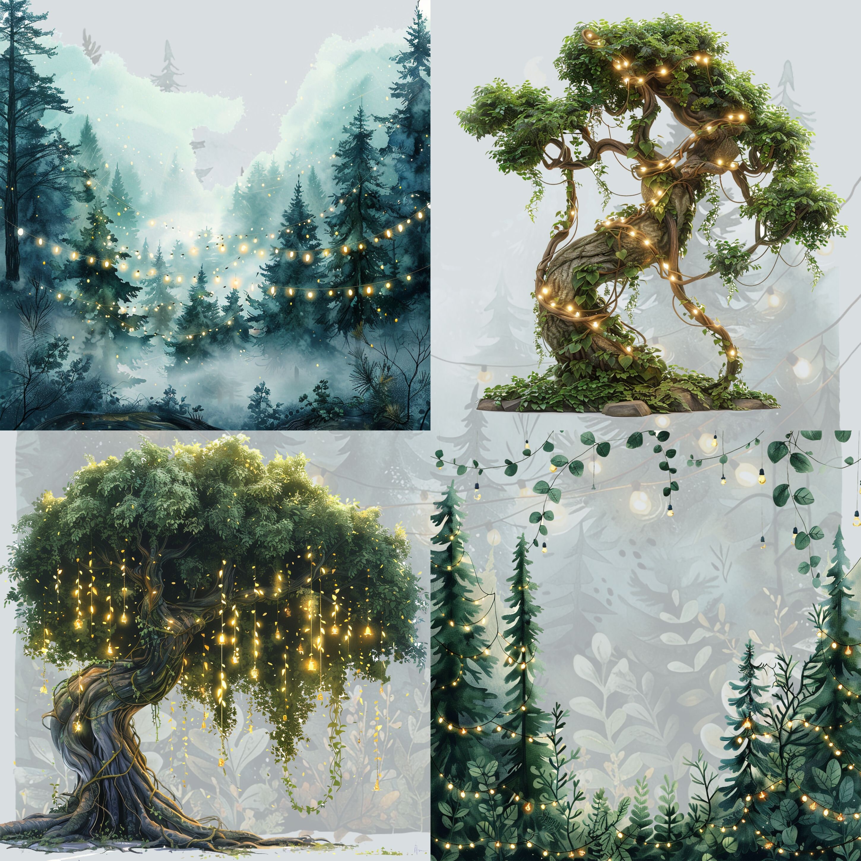 Fairy Tree Clipart, Enchanted Forest Clipart, Faery Tree Clipart ...