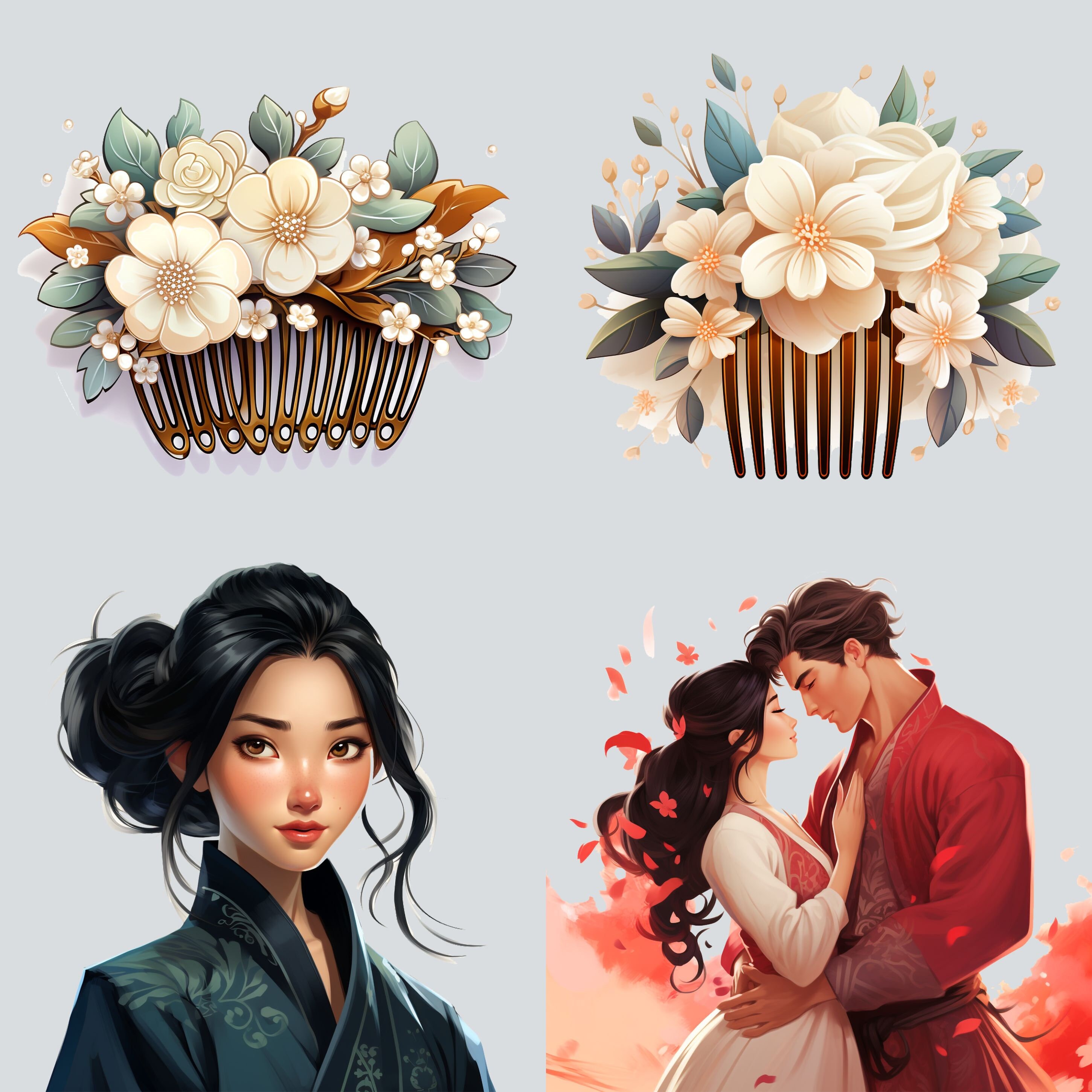 Asian Princess Clipart Pack, PNG Clipart With Full Commercial Use ...