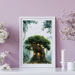 Fairy Tree House Clipart, Enchanted Forest Clipart, Woodland Fairy Tree ...
