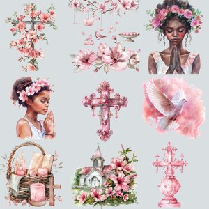 First Holy Communion Clipart Bundle - African Girl Communion 230 PNG ...