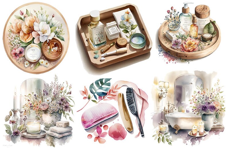 Selfcare Clipart Spa Clipart Massage Clipart Feminine Skincare Clipart ...