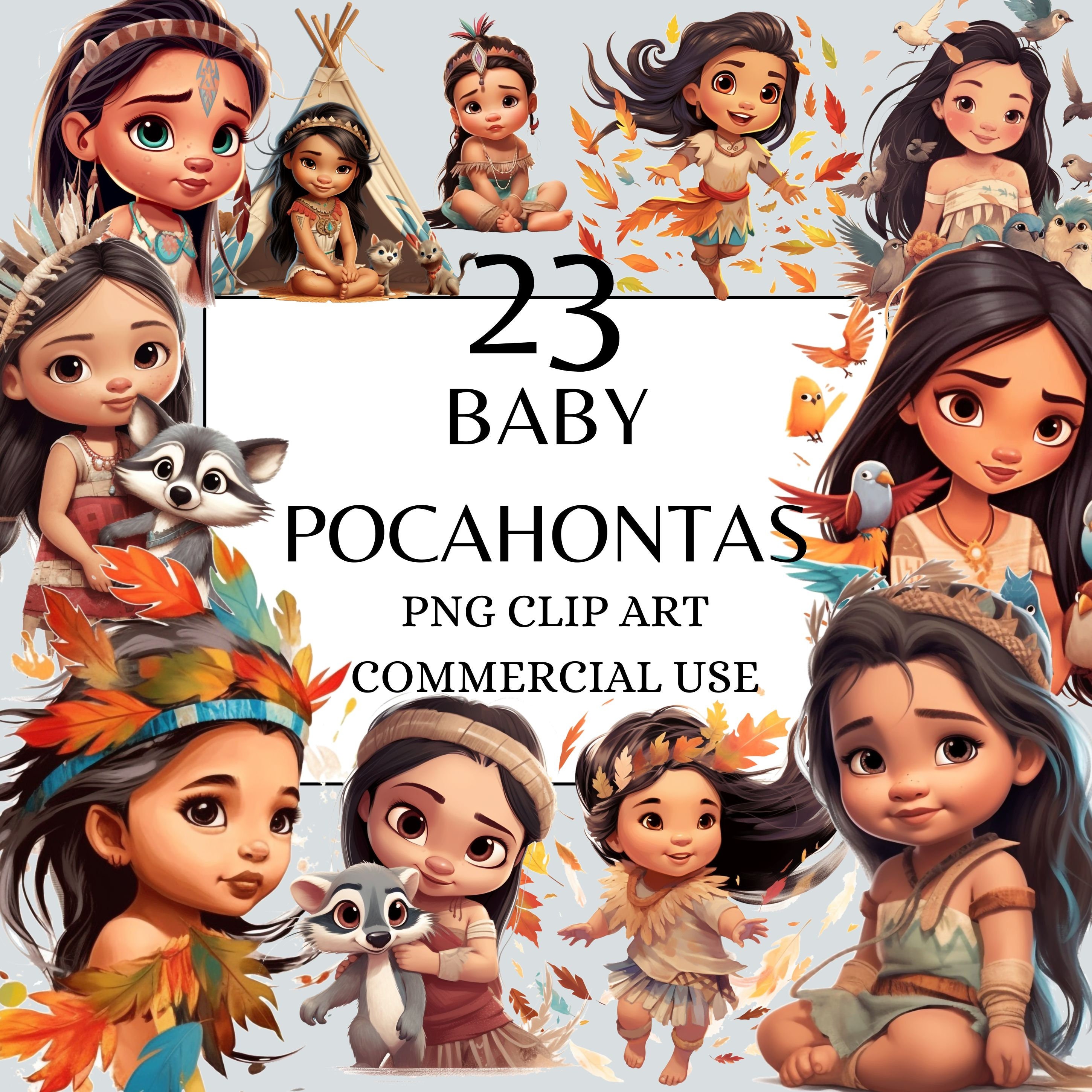 Baby Pocahontas Clipart Native American Princess Clipart - Etsy UK