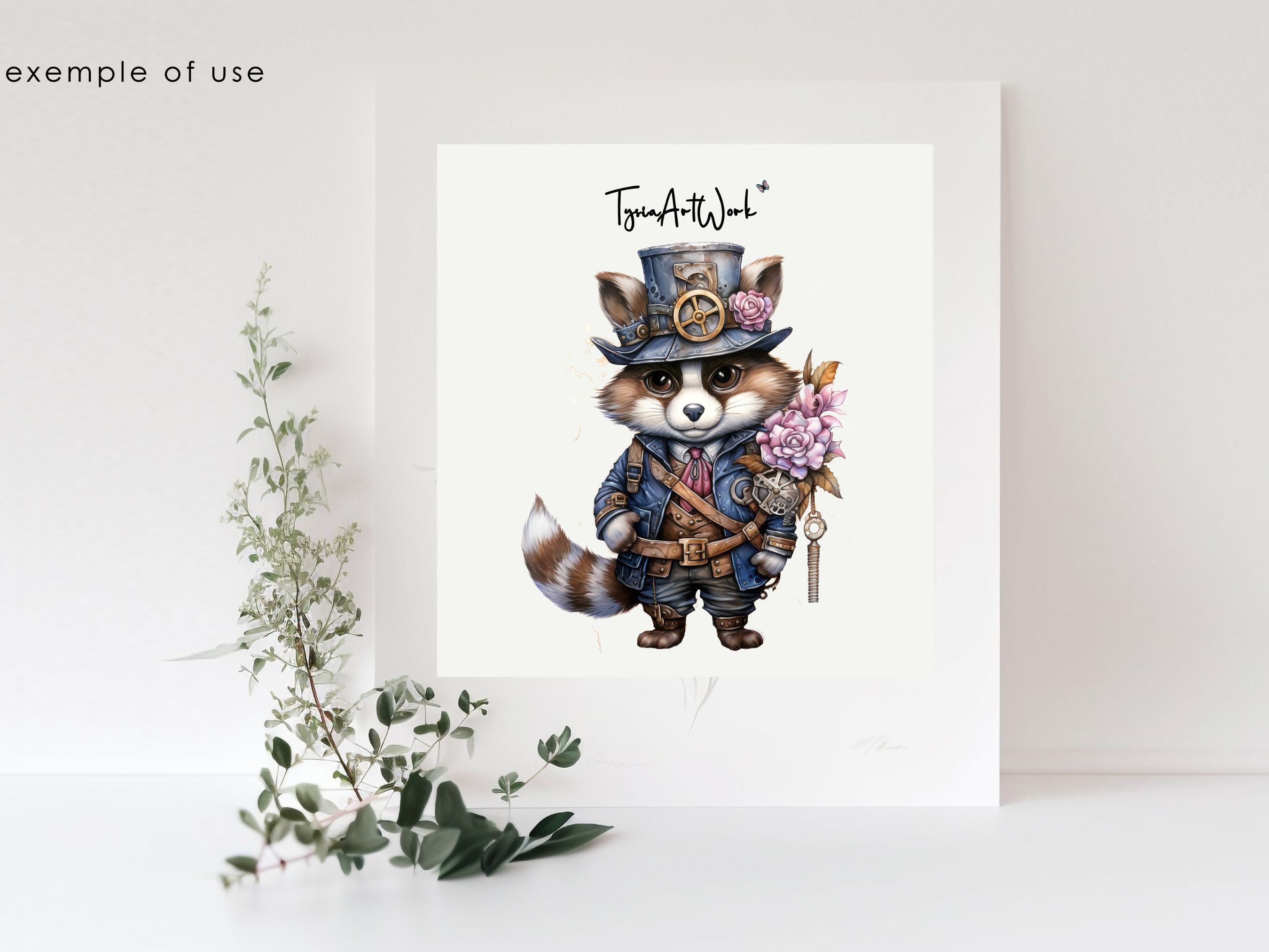 Steampunk Raccoon Bundle PNG Steampunk Clipart Junk Journal - Etsy