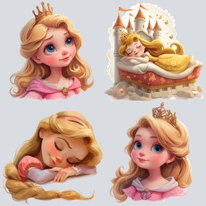 Baby Sleeping Princess Clipart, PNG for Commercial Use and Instant ...