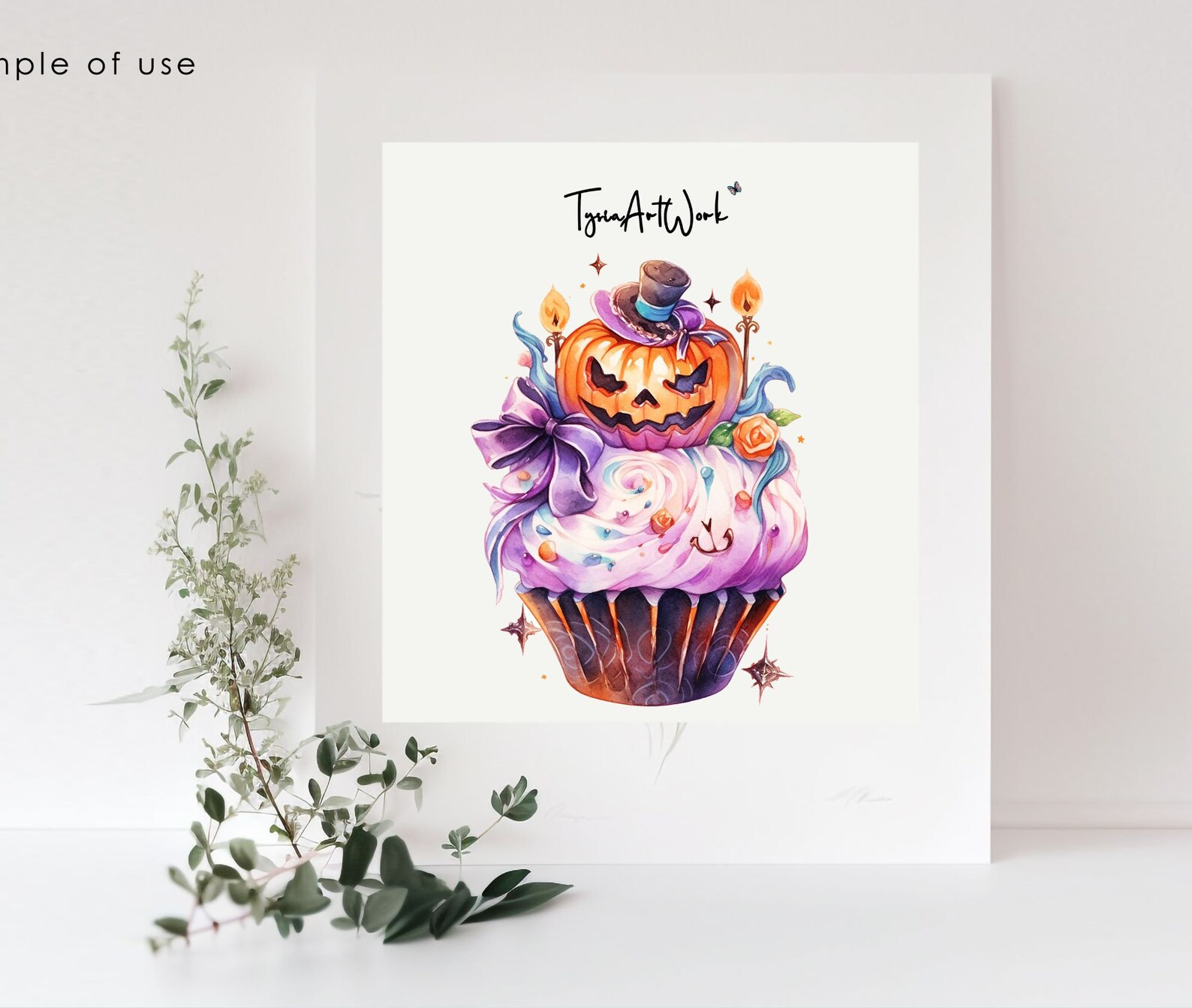 Halloween Cupcake Clipart Pumpkin Cupcake Watercolor Clipart Skull ...