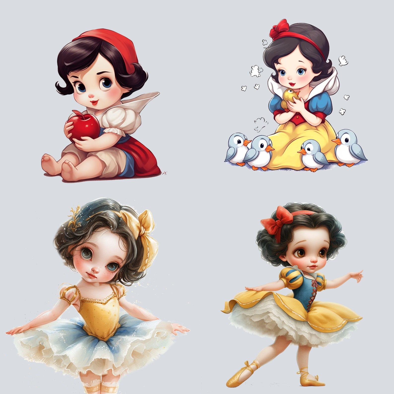 Baby Red Apple Princess Clipart Commercial Use Instant Download ...
