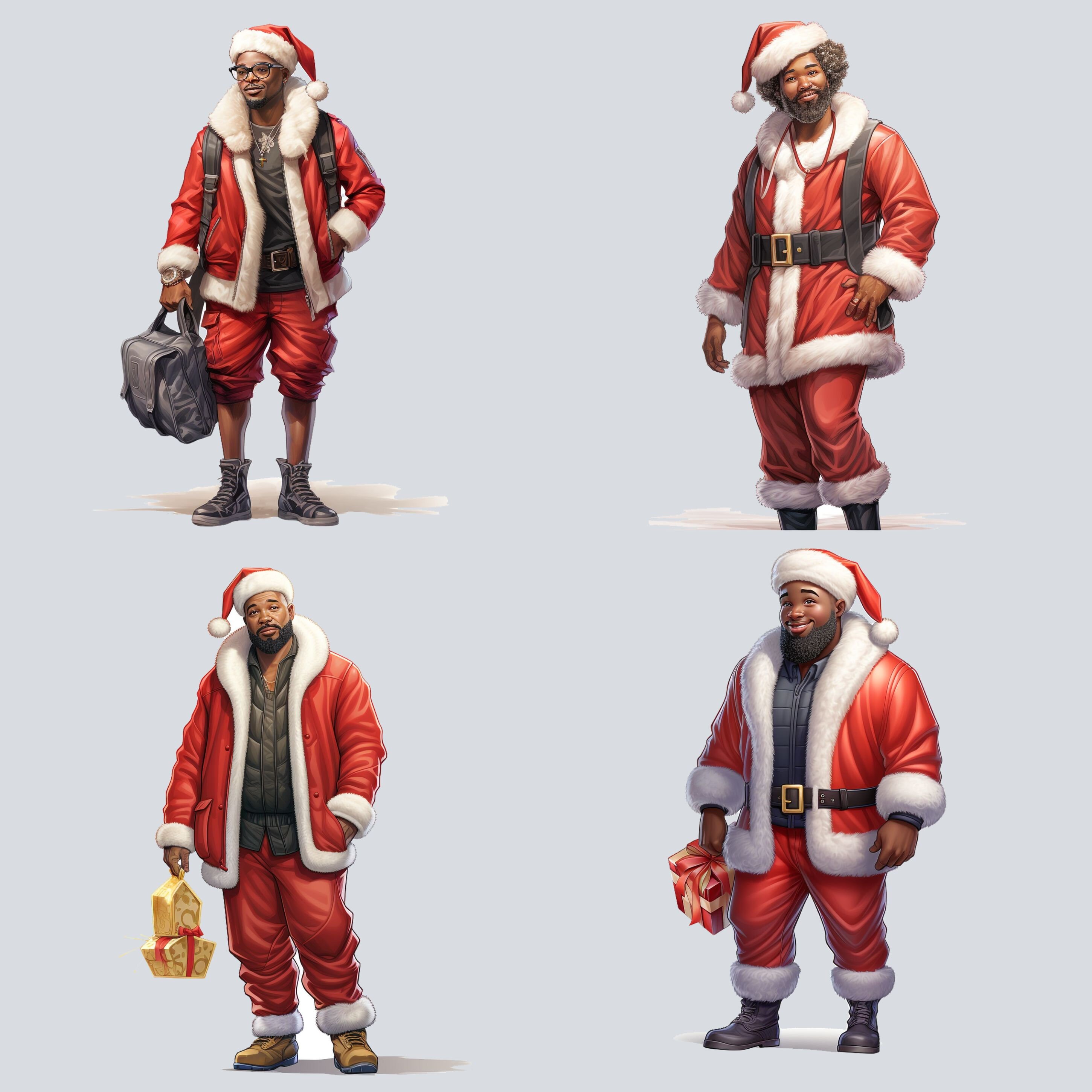 African American Santa Clipart, Black Santa Clipart, Santa Claus ...