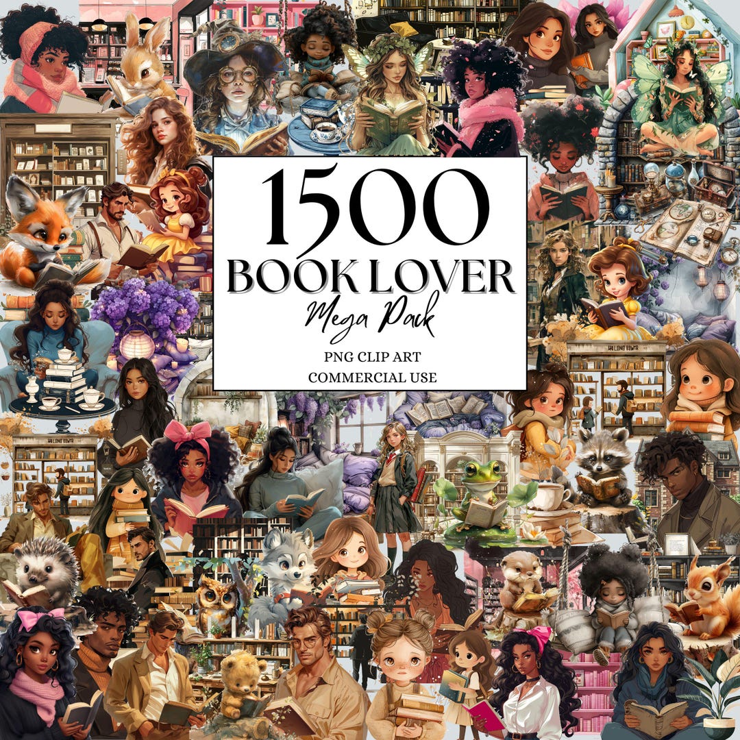 Cottagecore Books Watercolor Clipart Bundle - 1500 PNG Cottage Book ...