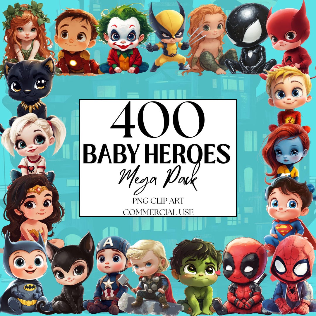 Baby Heroes Clipart, Baby Super Hero Clipart, Super Heroes Baby Clipart ...
