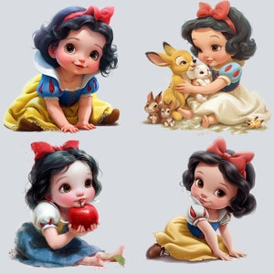 Baby Red Apple Princess Clipart Commercial Use Instant Download ...