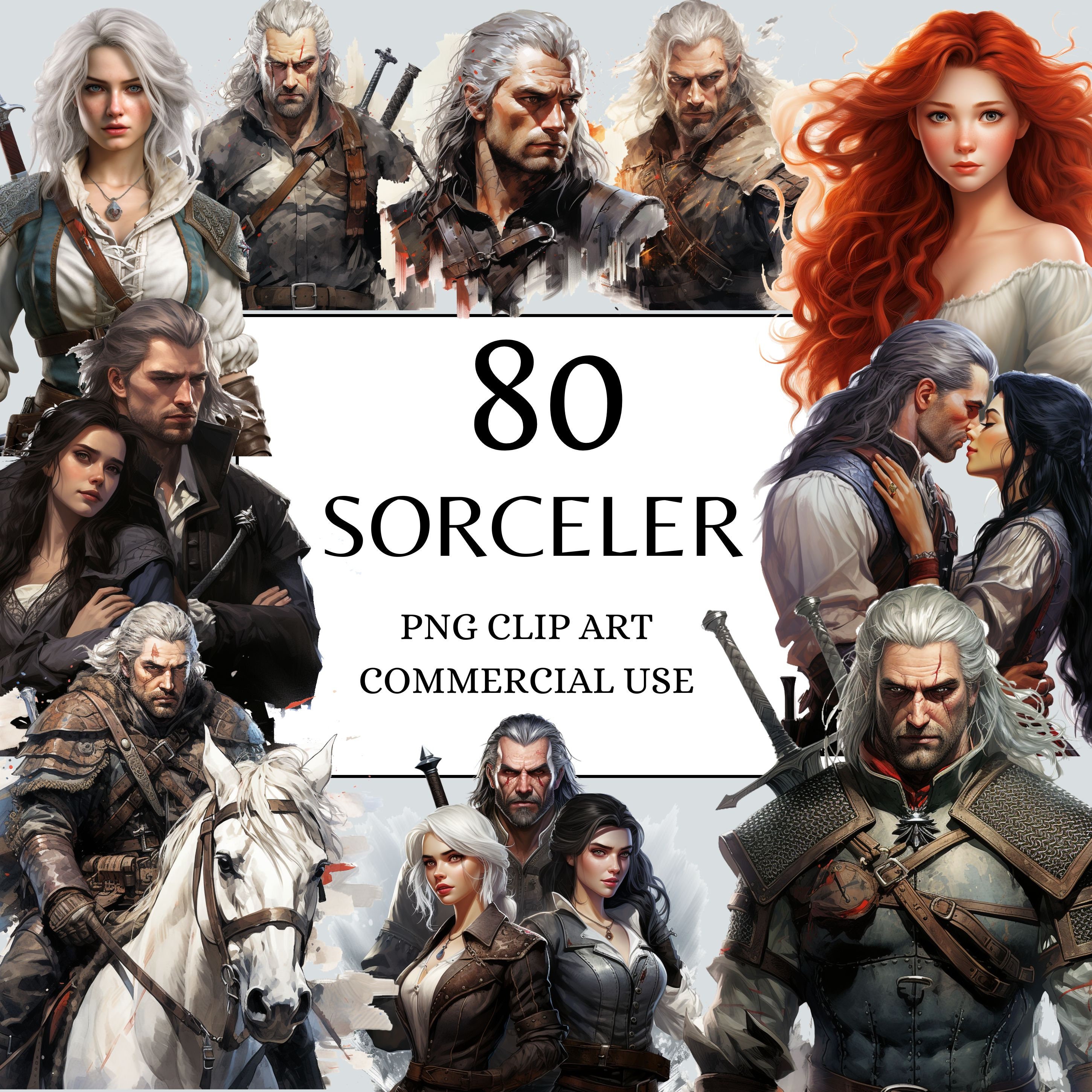 Witcher Clipart Watercolor Witcher Clipart, Fantasy Witcher Clipart ...
