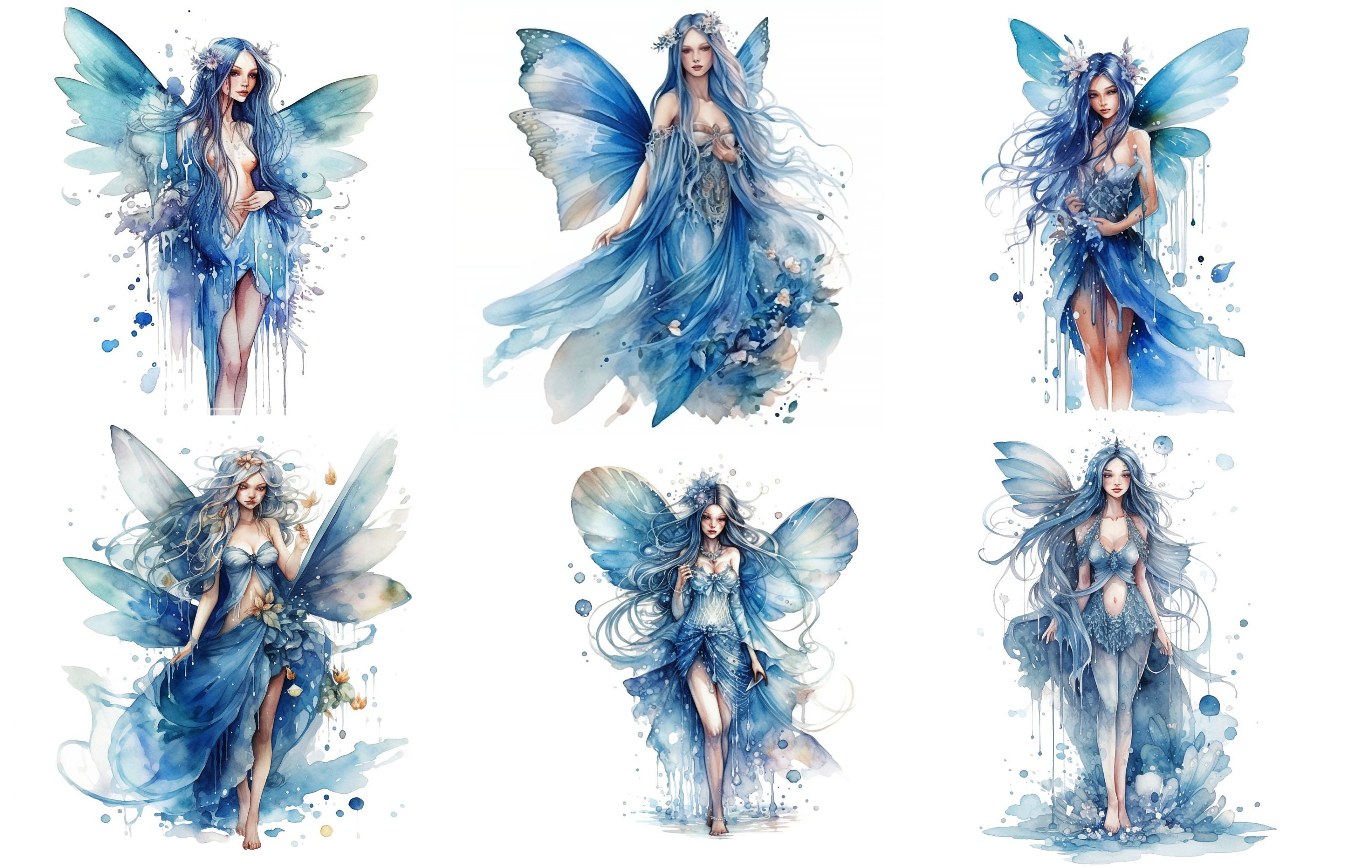 Water Fairy Clipart PNG Blue Fairy Clipart Ocean Fairy PNG - Etsy
