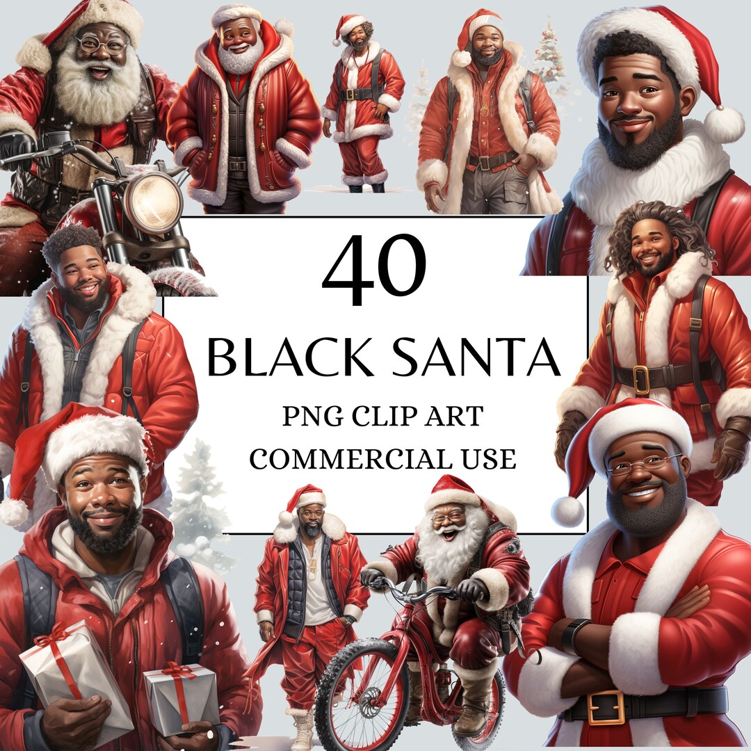 African American Santa Clipart, Black Santa Clipart, Santa Claus ...