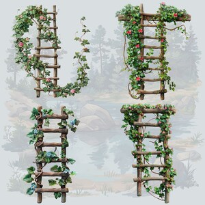 Ivy Ladder Clipart, Enchanted Forest Clipart, Fairy Forest Clipart ...
