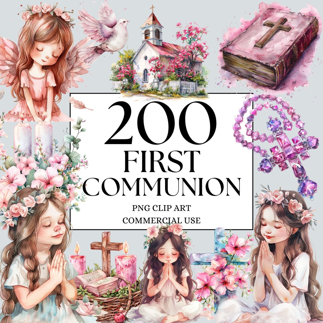 Watercolor First Communion Clipart, Watercolor Clipart First Communion ...