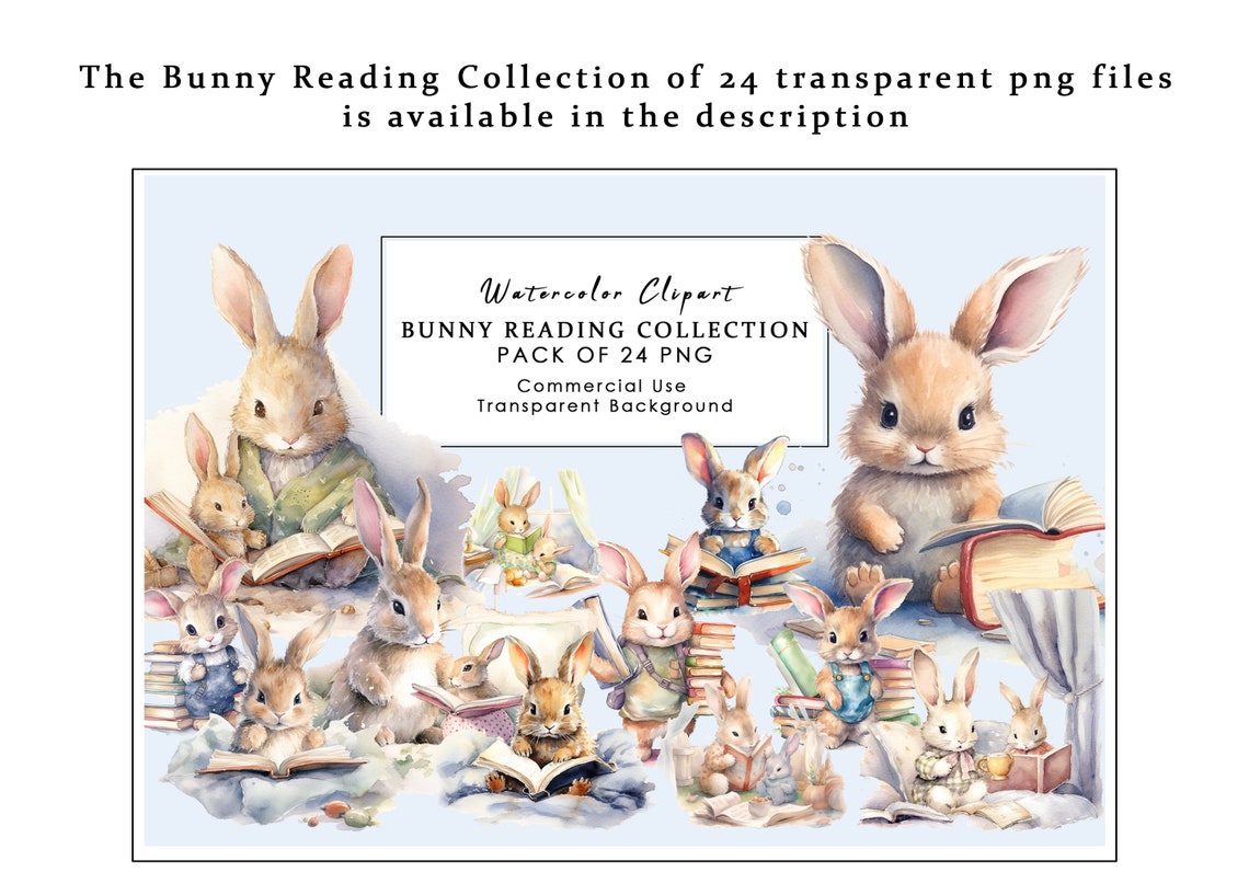 Baby Bunny Clipart, Cute Bunny Clipart, Bunny Print, Commercial Use ...