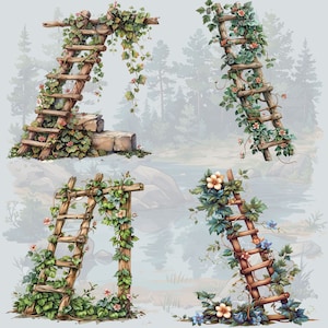 Ivy Ladder Clipart, Enchanted Forest Clipart, Fairy Forest Clipart ...