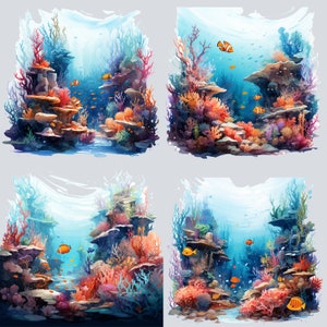 Seabed Clipart Under the Sea Watercolor Ocean Nautical Clipart PNG ...
