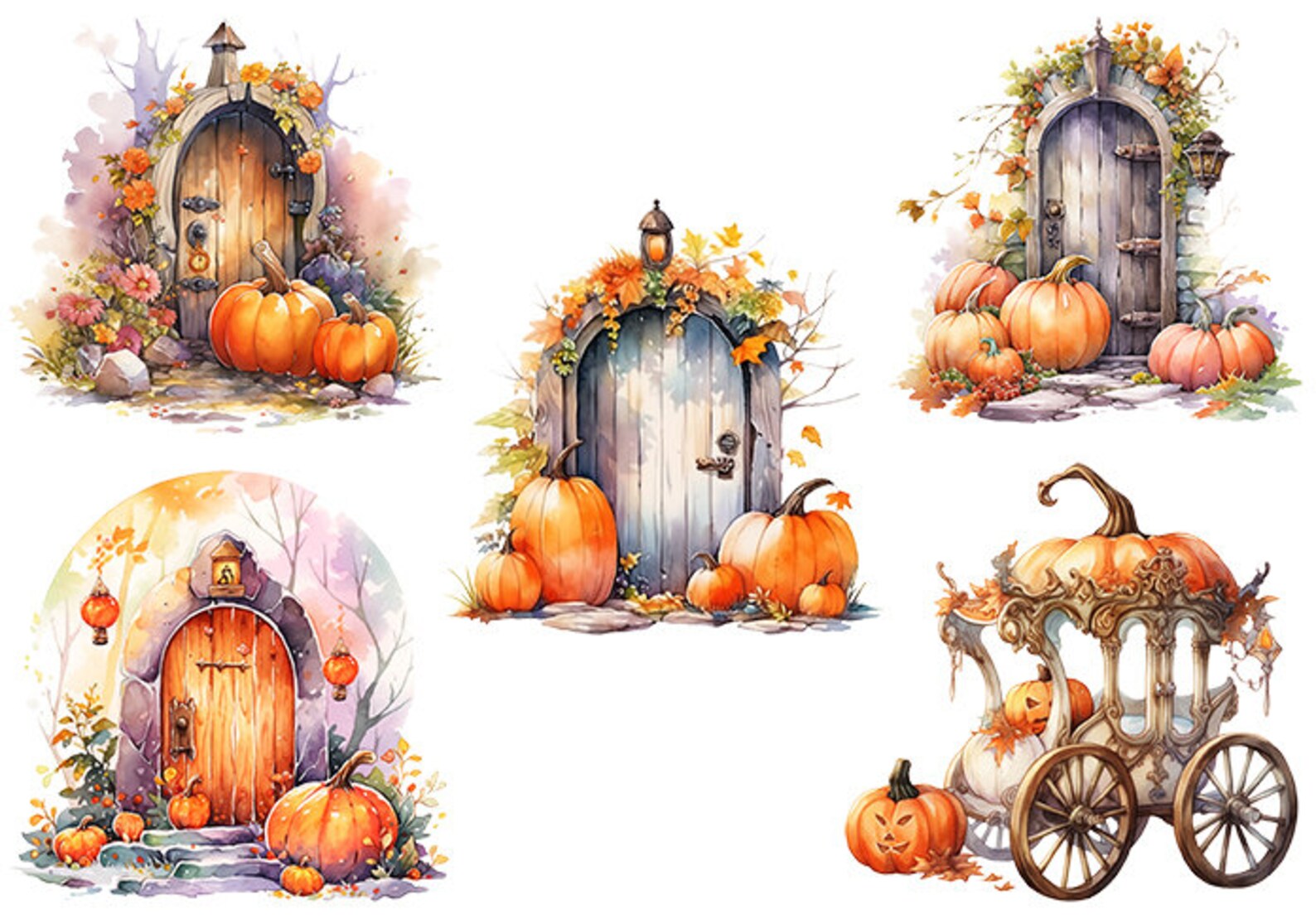 Pumpkin Fairy Clipart Fairy Pumpkin House Clipart Fairy Pumpkin Door ...