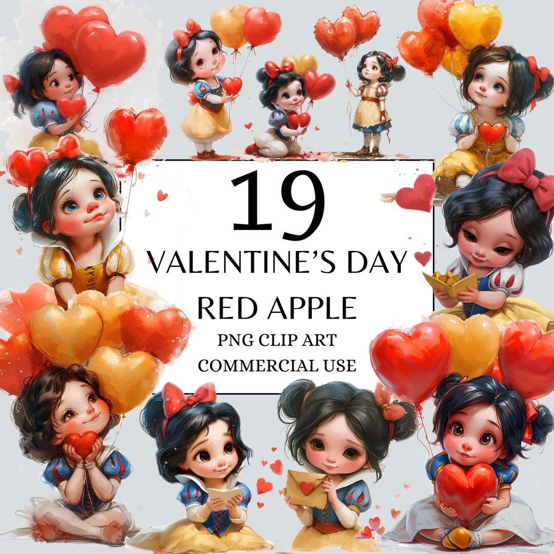 Baby Princess Valentine's Day Clipart, Red Apple Princess PNG ...