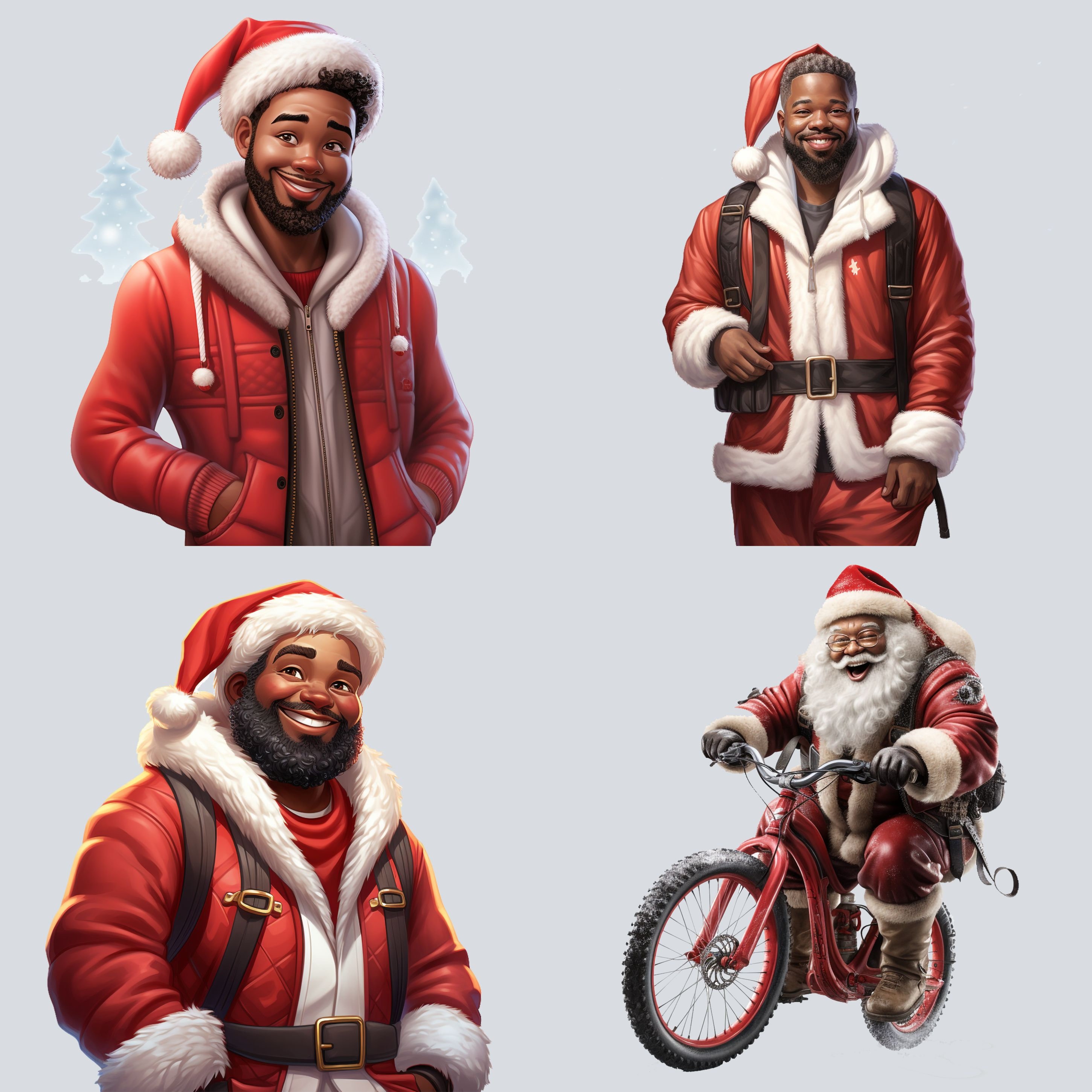 African American Santa Clipart, Black Santa Clipart, Santa Claus ...
