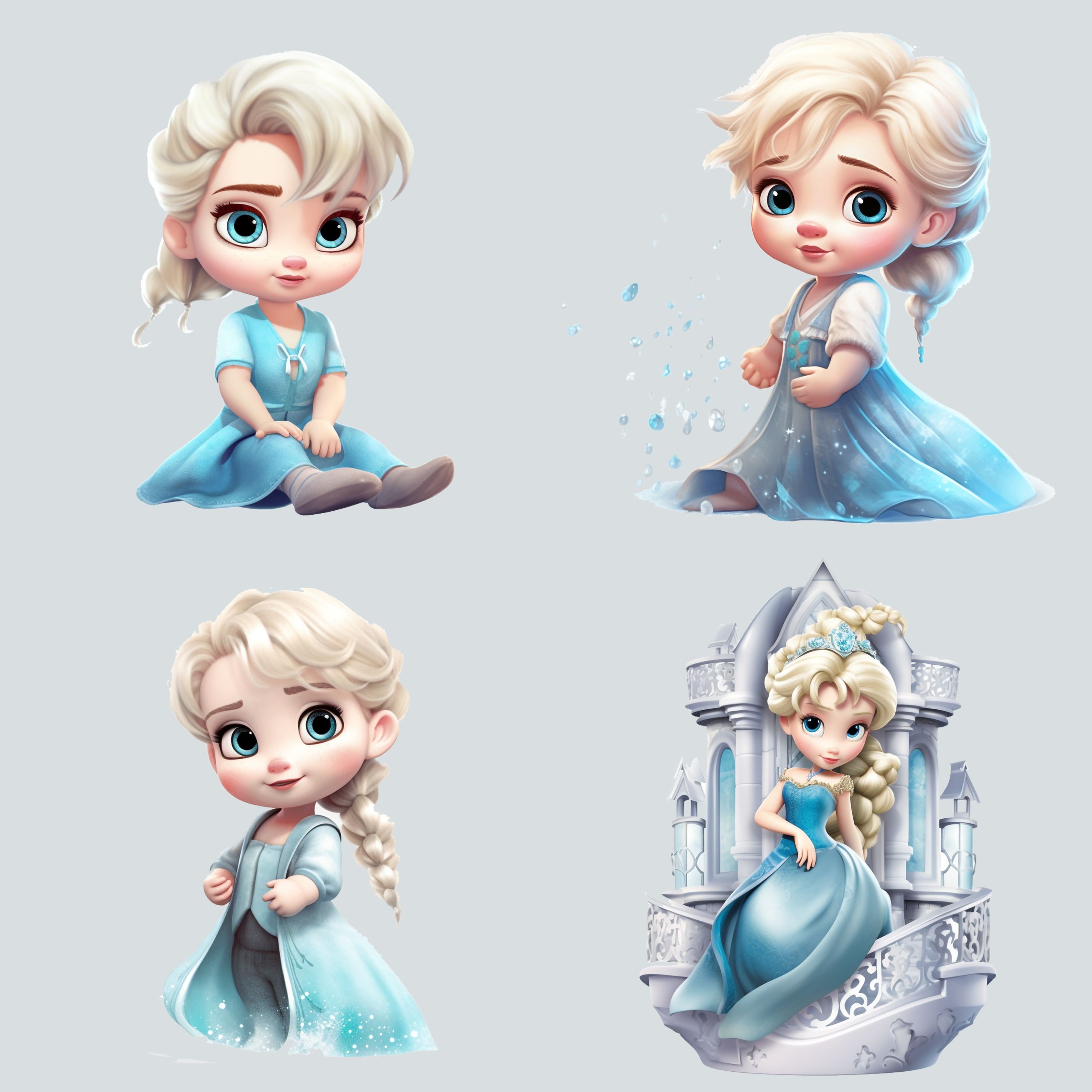 Baby Ice Princess Clipart, PNG Commercial Use, Watercolor Fantasy ...