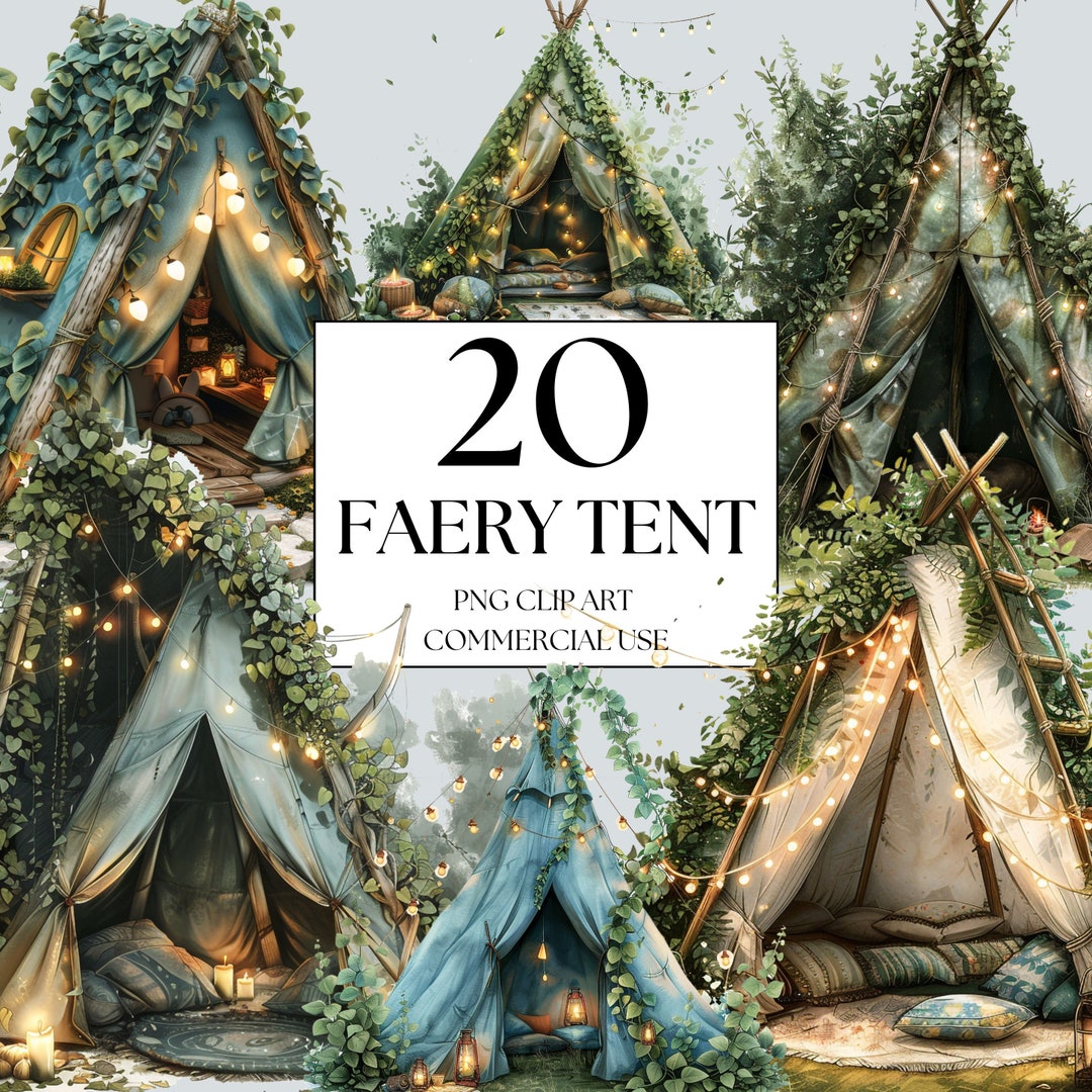 Woodland Tent Clipart, Enchanted Forest Clipart, Fairy Tent Clipart ...