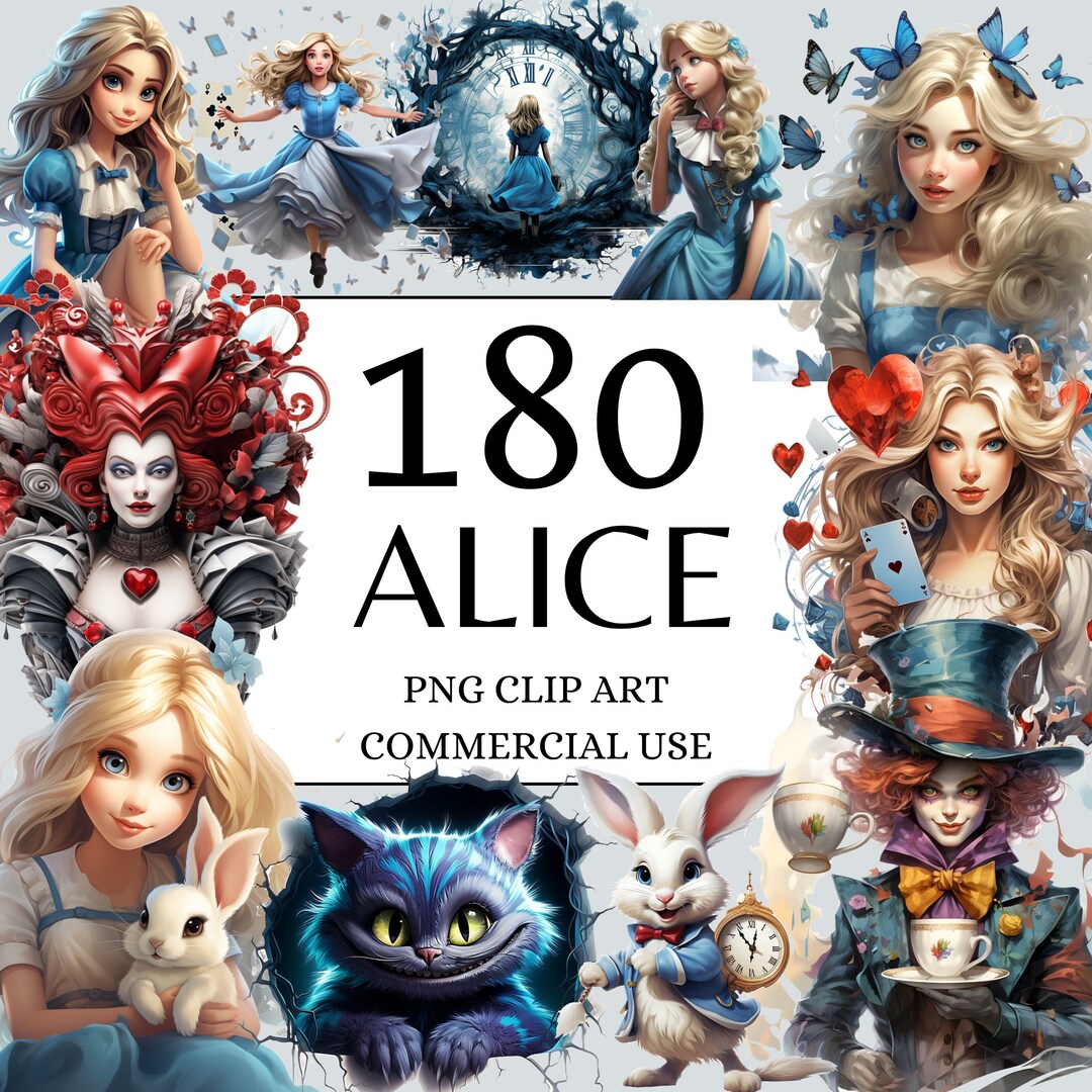 Alice Clipart Wonderland Clipart, PNG, Commercial Use, Watercolor ...