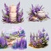 Lavender Flower Watercolor Clipart Bundle - 45 PNG Summer Lavender ...
