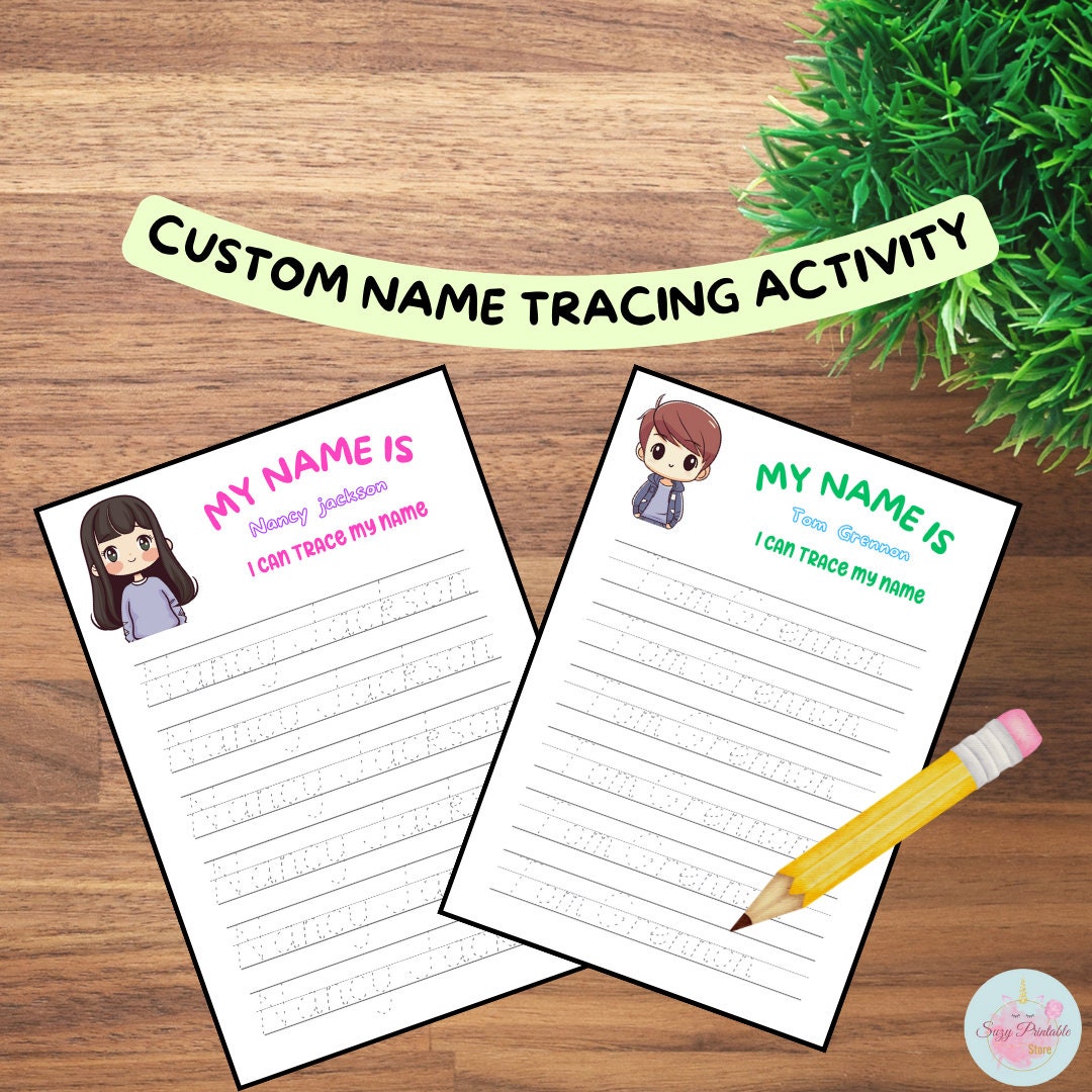 Custom Name Tracing Worksheet, Personalized Name Page, Name Tracing for ...