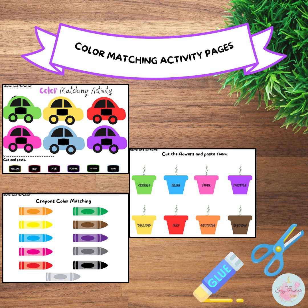 Preschool Color Matching Activity Pages, Color Matching Activity ...