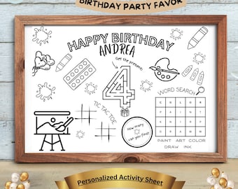 Customizable Art Party Birthday Printable Coloring Page, Art Party ...