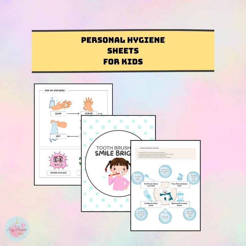 Kids Personal Hygiene Workbook, Printable PDF Activities Fun ...