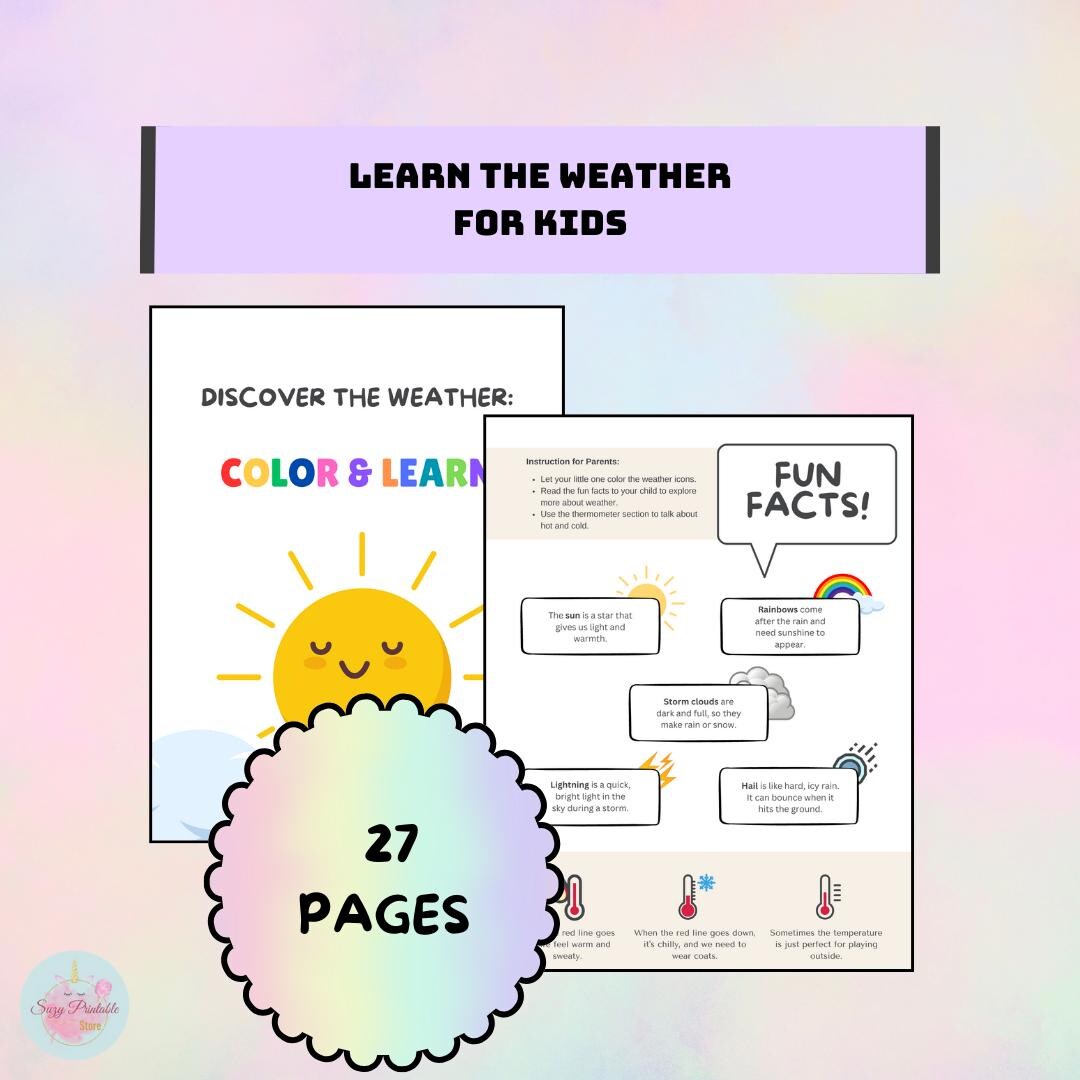 Learn About the Weather, Discover the Weather, Kid's Learning Printable ...