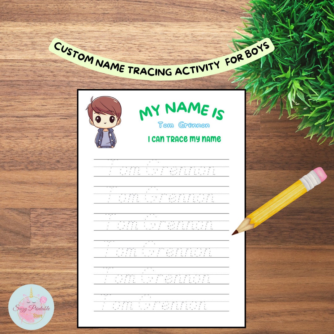 Custom Name Tracing Worksheet, Personalized Name Page, Name Tracing for ...