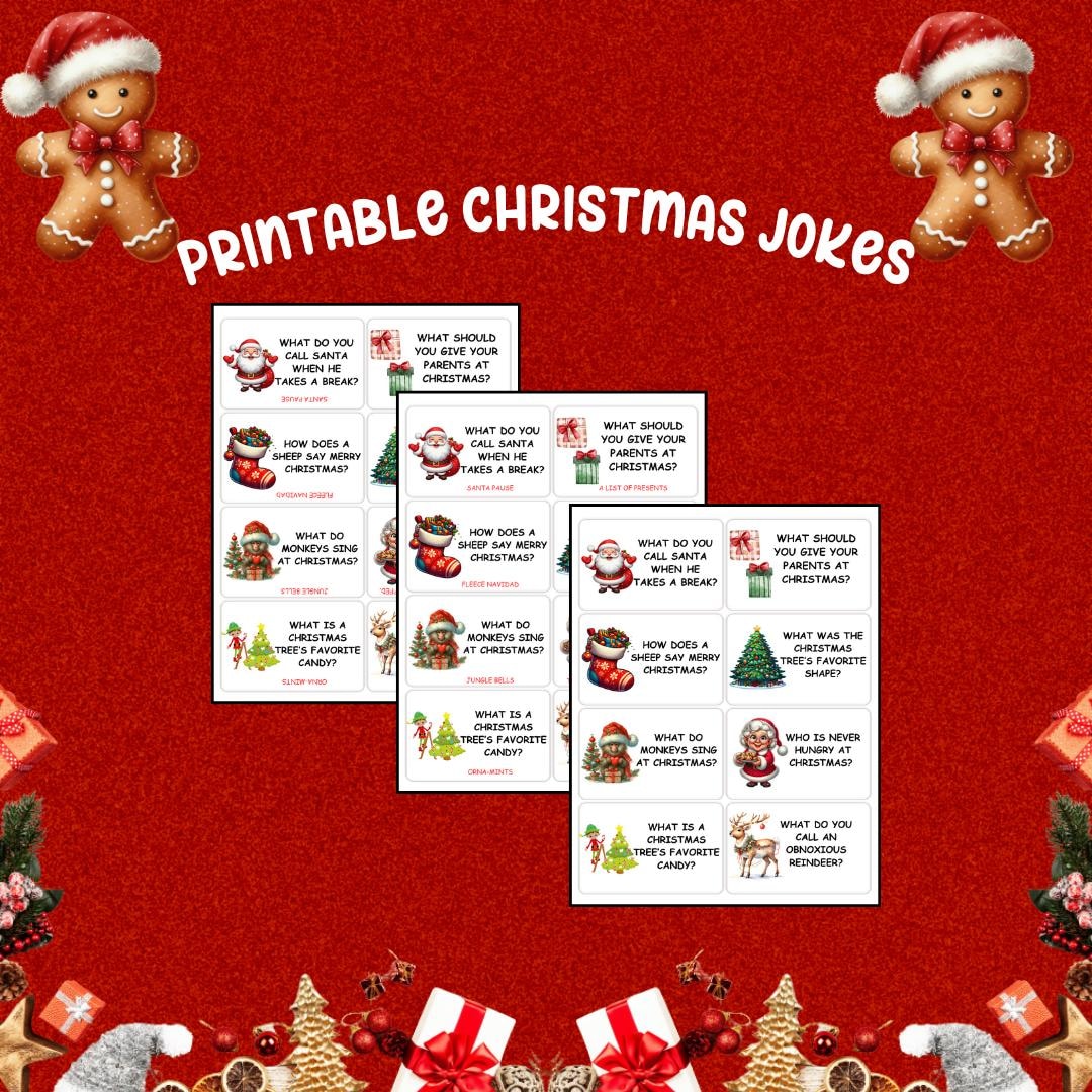 Christmas Jokes Christmas Cracker Fillers Christmas Riddles Xmas Jokes ...