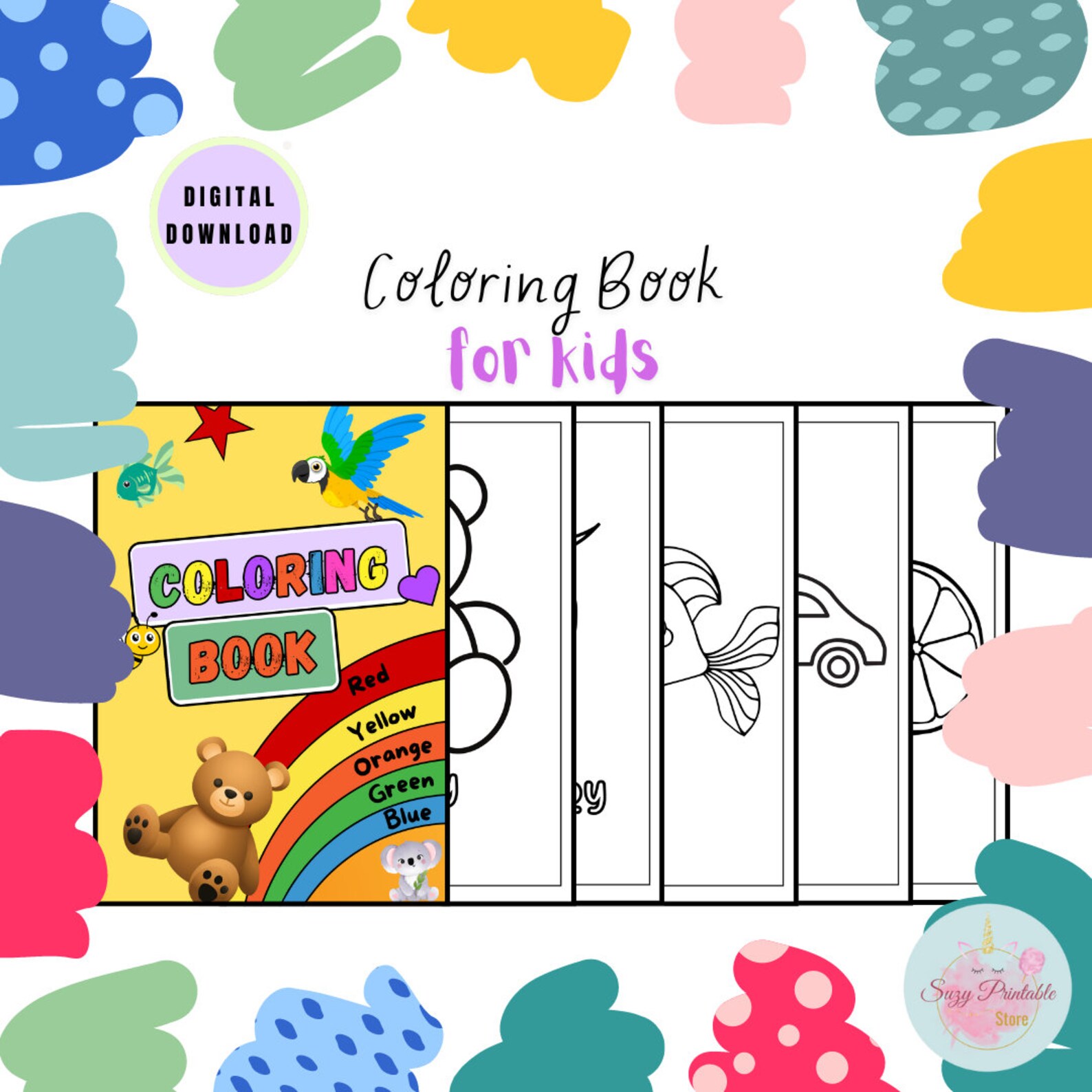 Preschool Coloring Book, Coloring Book, Color Book for Kids,printable ...