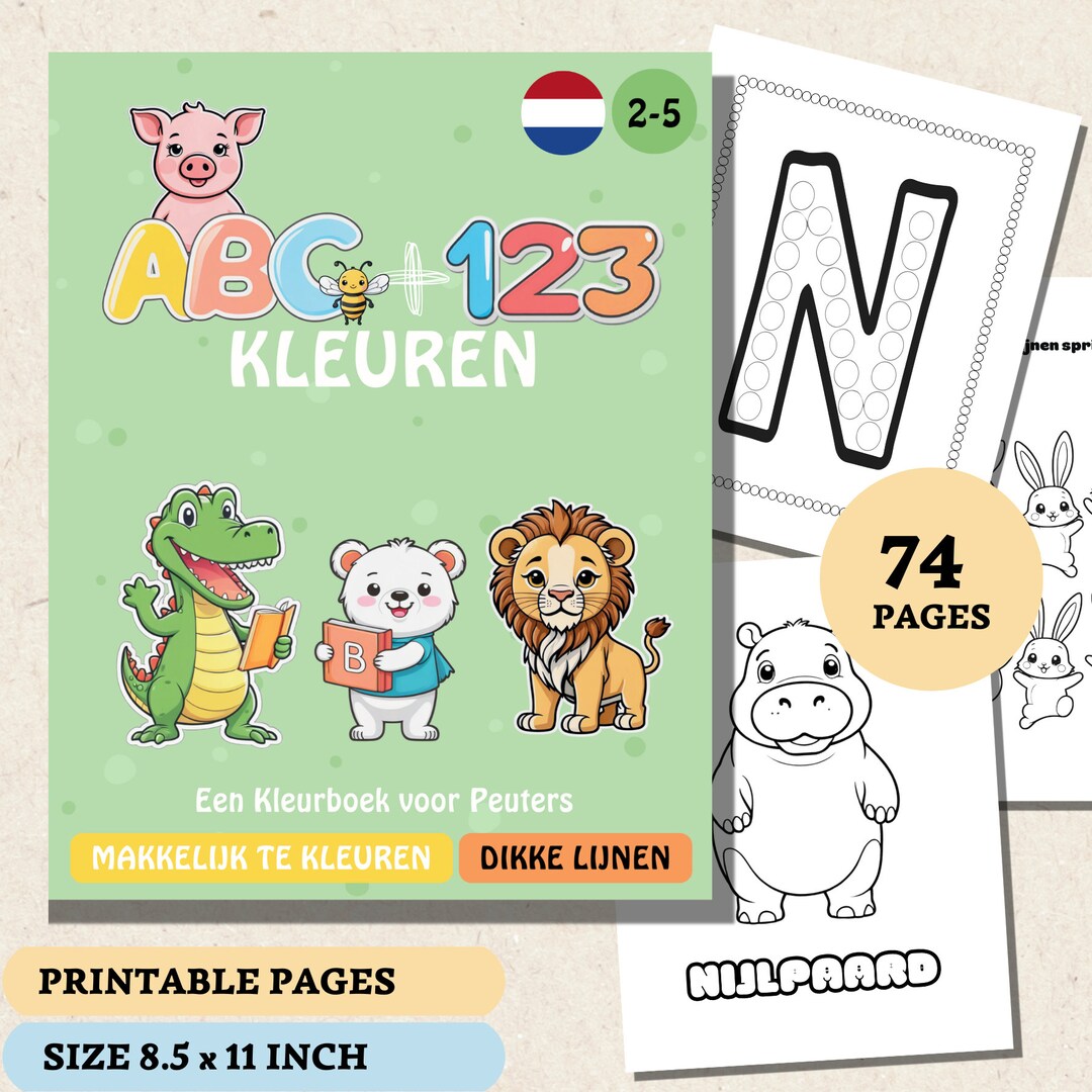 ABC123 Coloring Book for Children Printable Alphabet and Number Pages ...