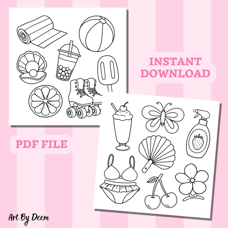 Cute Summer Coloring Pages for Adults and Kids | Easy & Fun Seasonal ...