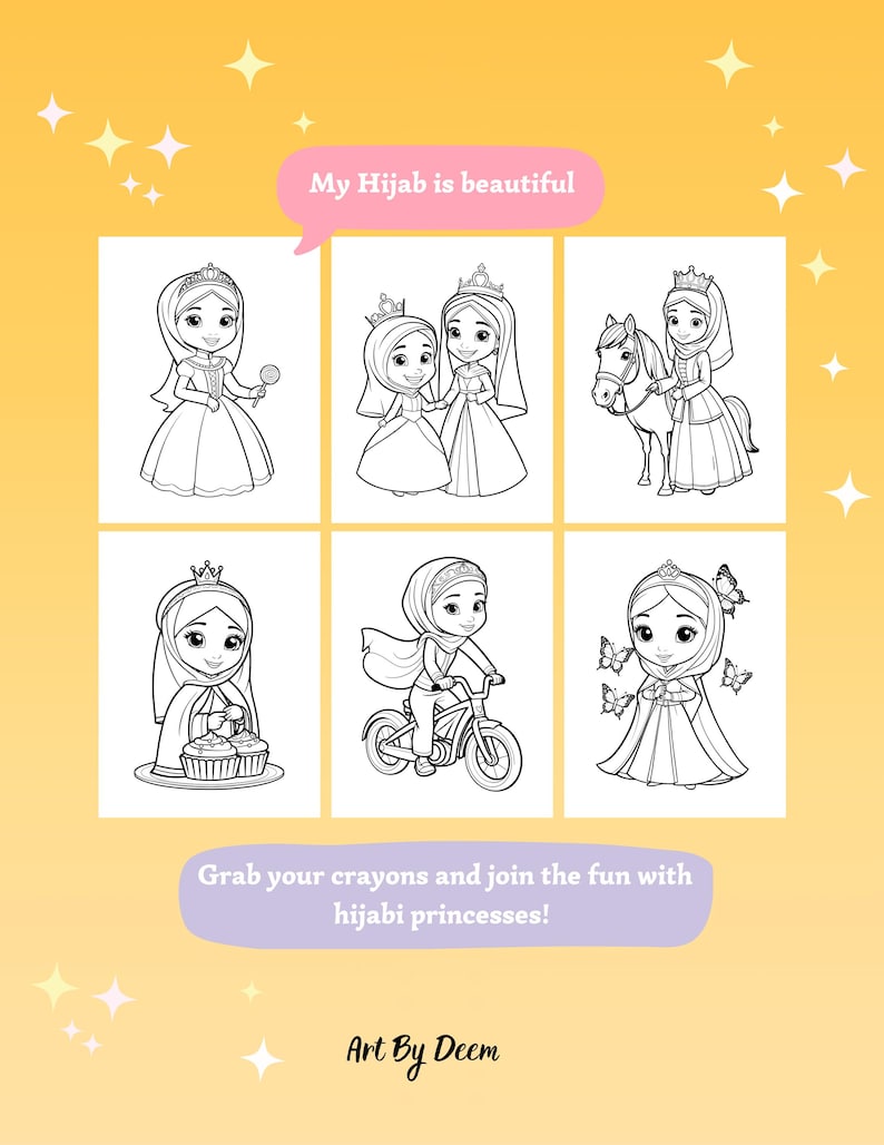 Hijab Princess Coloring Pages | Fun & Educational Activities for Muslim ...