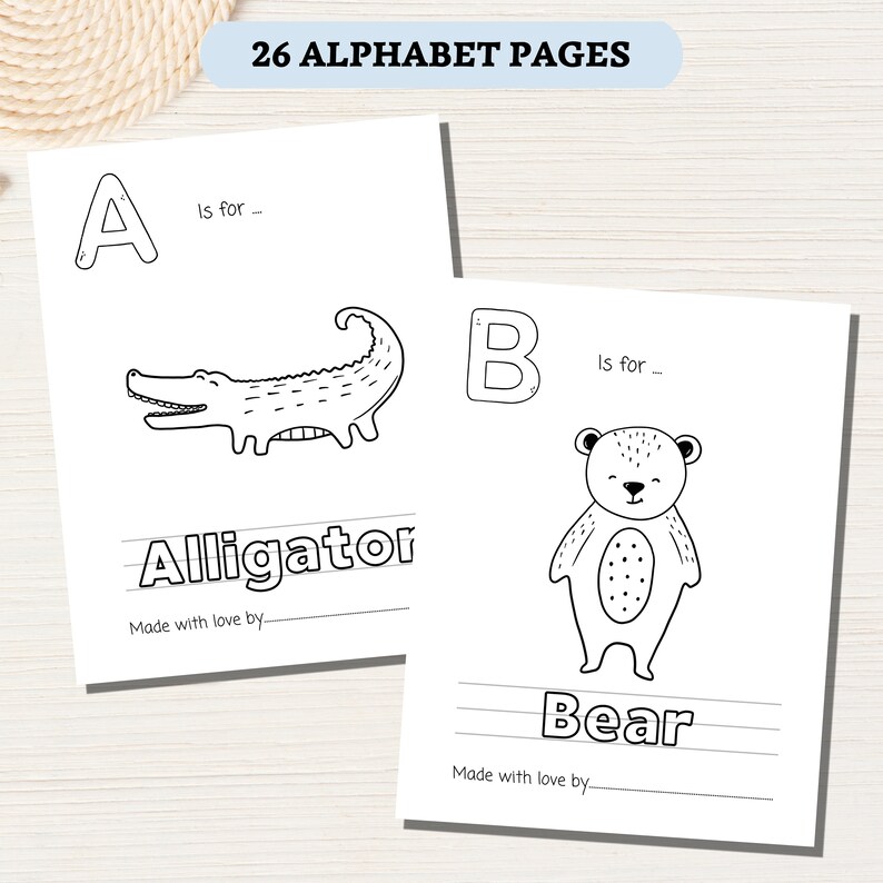 ABC Coloring Book Baby Shower Game | Unique Guest Book | Fun Gender ...