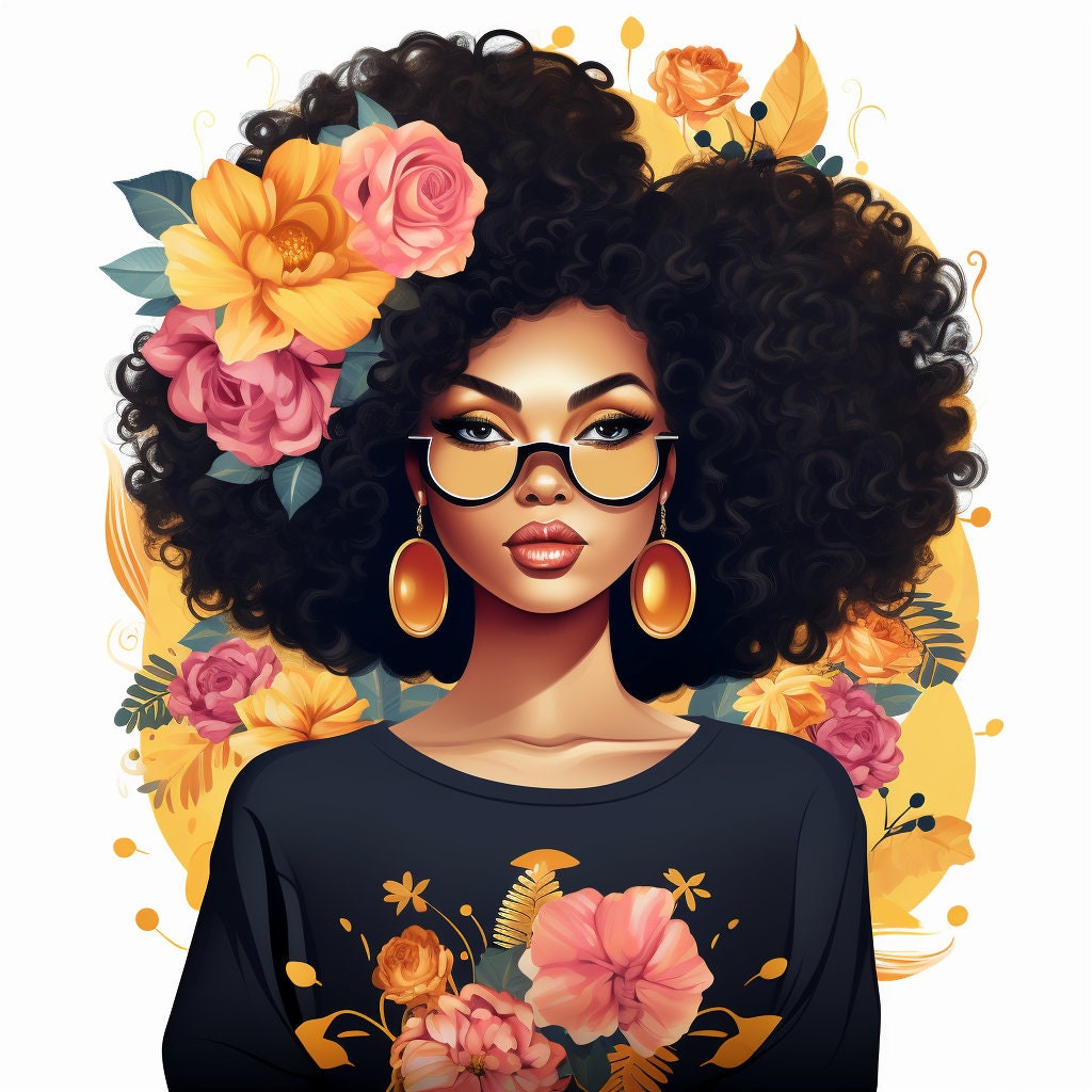 A Beautiful Black African Queen Colorful Melanin Woman Wall Arts Digital Downloads - Etsy
