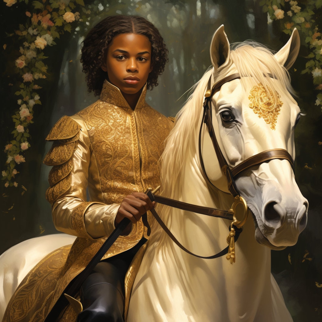 A Prince on His Horse, Brown Skin Prince, Royalty, Wall Arts Digital ...