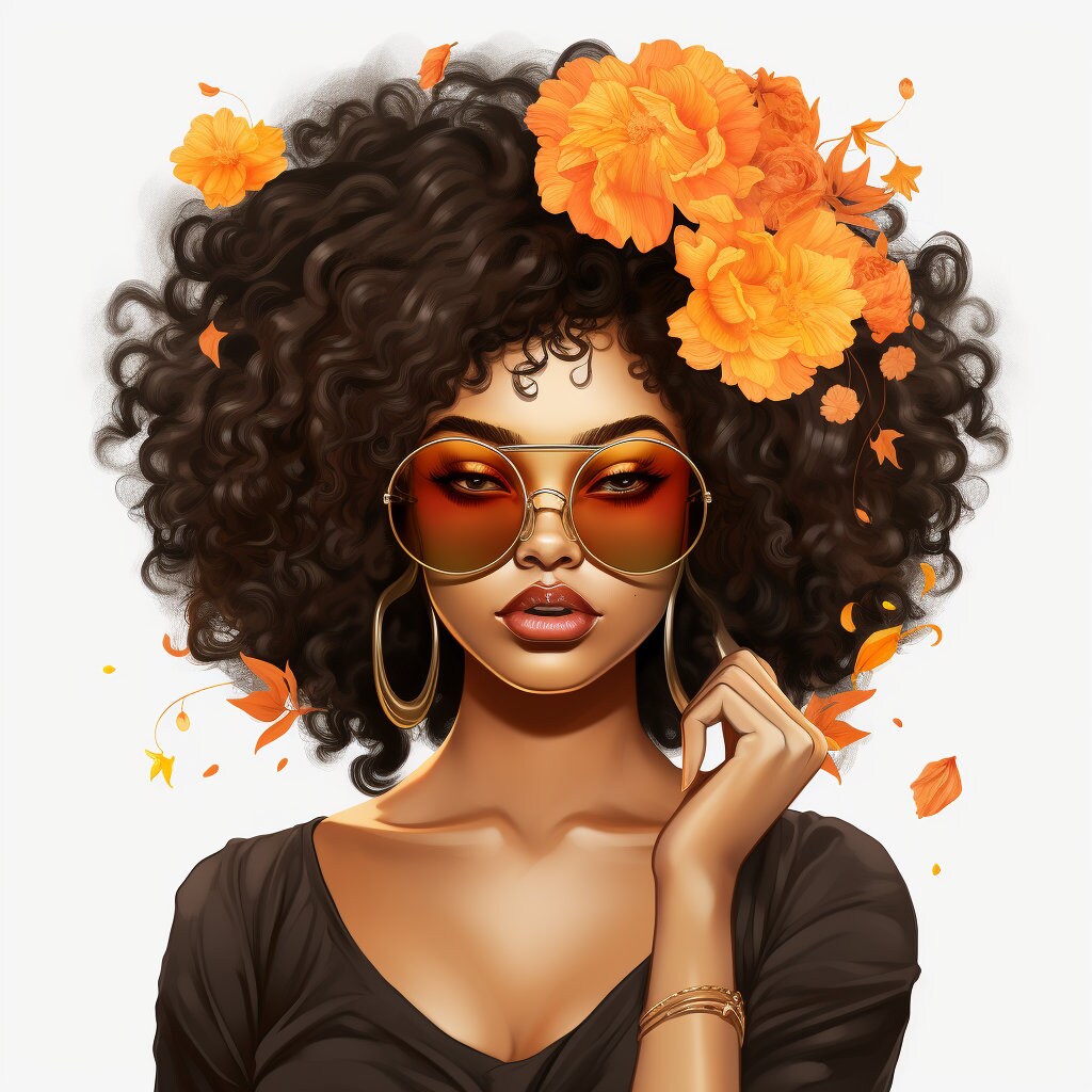 A Beautiful Black African Queen Colorful Melanin Woman Wall Arts ...
