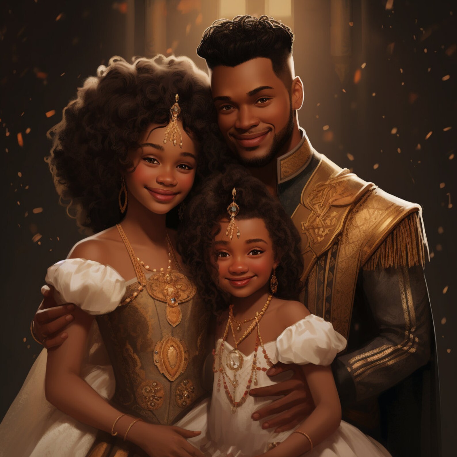 A Beautiful Royal Couple and Their Princess Wall Arts Digital Downloads ...