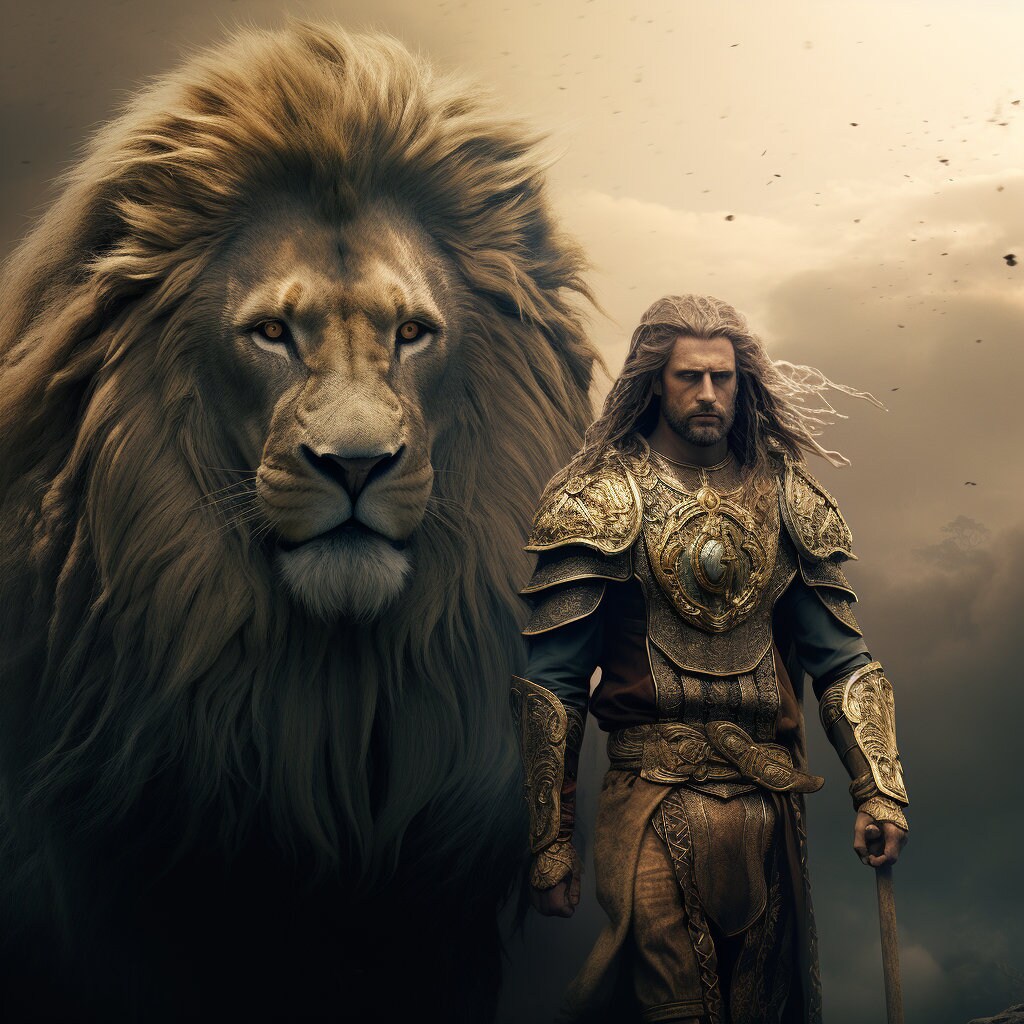 A King With His Lion |lion King| Digital Wall Art - Etsy