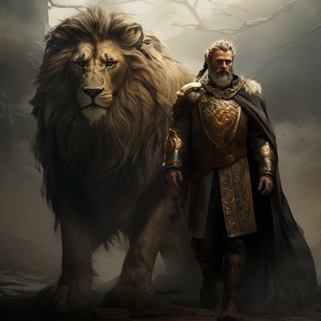 A King With His Lion | Lion King| Digital Wall Art - Etsy