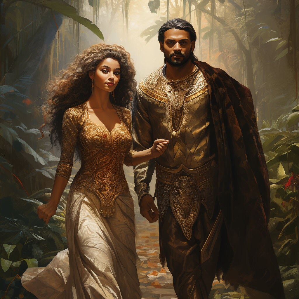 A Beautiful Queen With Her King Royal Couple Woman Digital Wall Art - Etsy