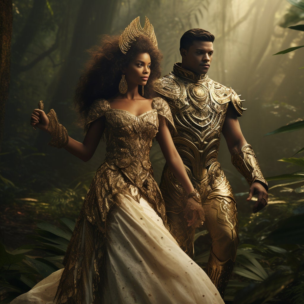 A Beautiful Queen With Her King Royal Couple Woman Digital Wall Art - Etsy
