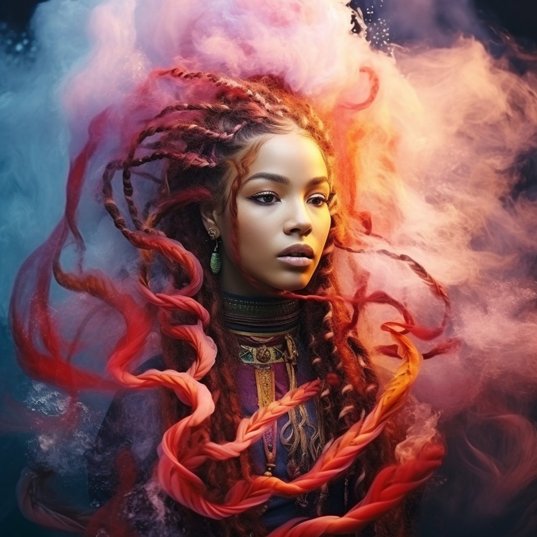 Beautiful Queen With Colored Braids , Wall Arts Digital Downloads - Etsy